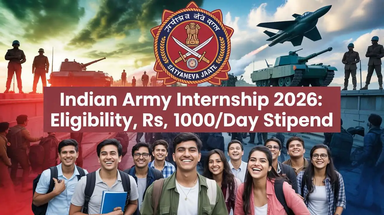 Indian Army Internship 2026: Eligibility, Stipend Rs.1000/Per Day, Location & How to Apply