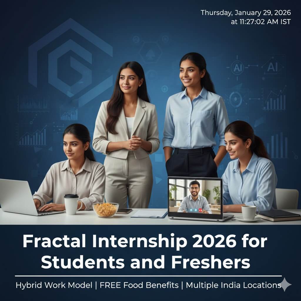 Fractal Internship 2026 for Students and Freshers: Hybrid Work Model, FREE Food Benefits ...